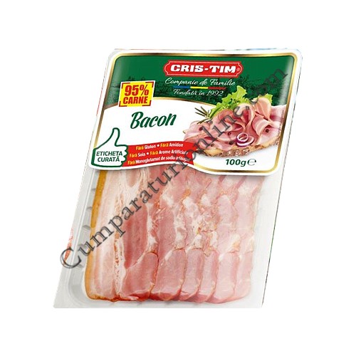 Bacon feliat Cris-Tim 100 gr. - din categoria Kaizer, jambon, sunca ...